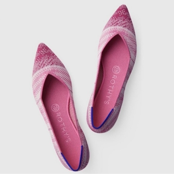 Rothy's | Shoes | Rothys Pink Plaid Breast Cancer Point Flat 75 | Poshmark